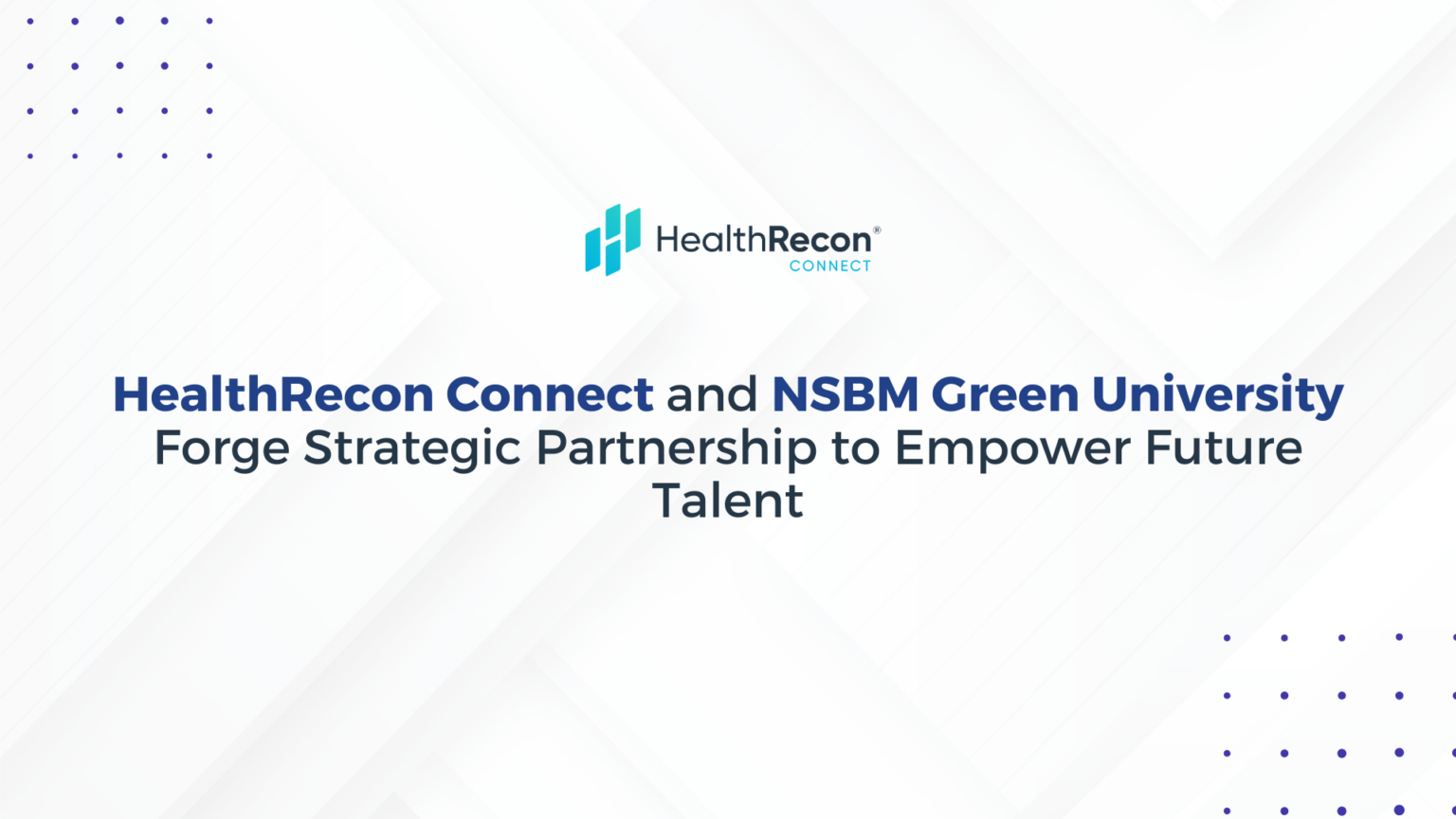 HealthRecon Connect and NSBM Green University Forge Strategic ...